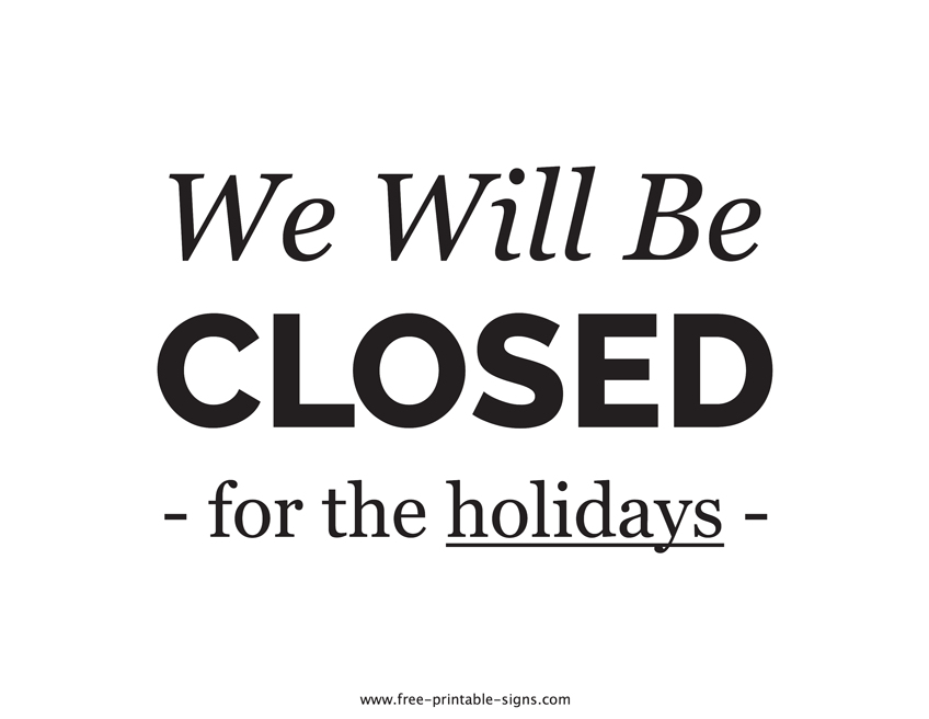 Free Printable Closed Signs For Christmas FREE PRINTABLE TEMPLATES