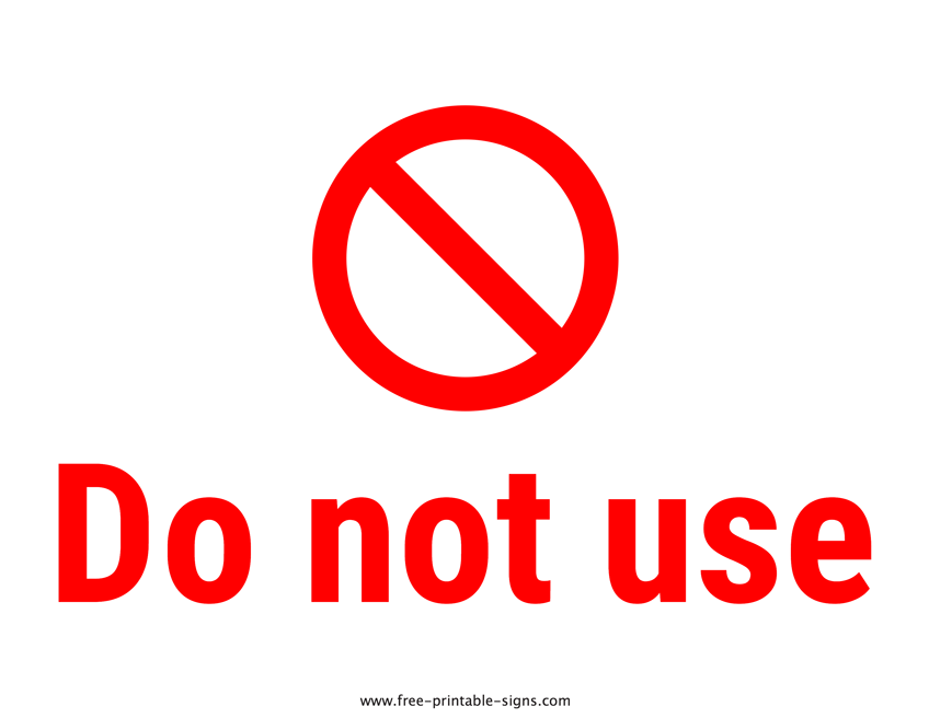 Printable Do Not Use Out Of Order Sign Eduaspirant